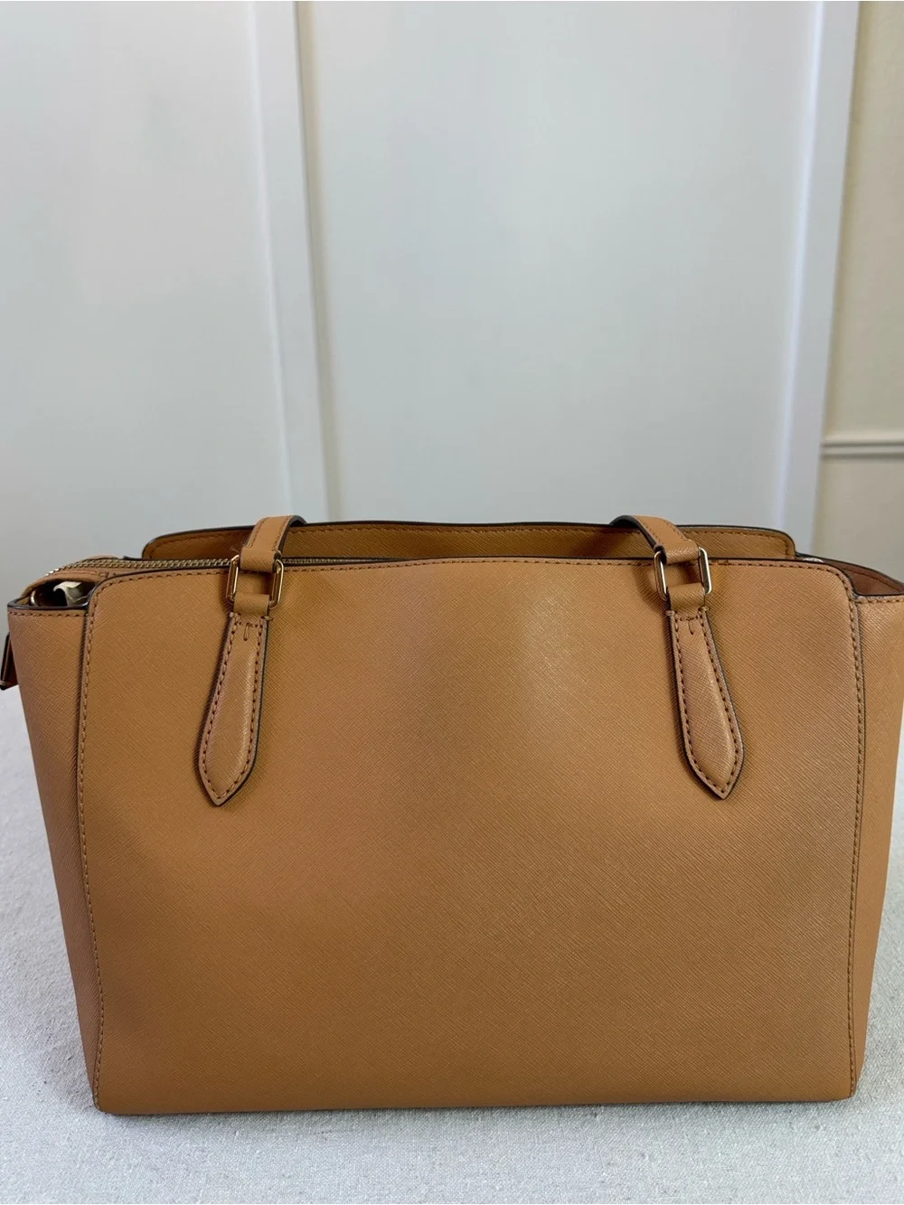 Tory Burch | Bags | Tory Burch Emerson Tan Leather Tote Structured ...